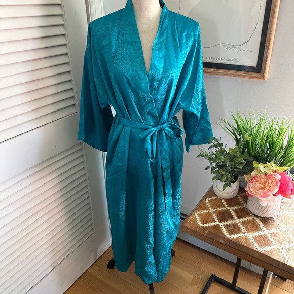Cachet | Intimates & Sleepwear | Vintage Cachet Womens Teal Satin ...